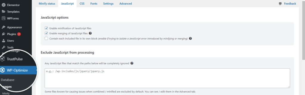 How to Use TrustPulse with the WP-Optimize Plugin